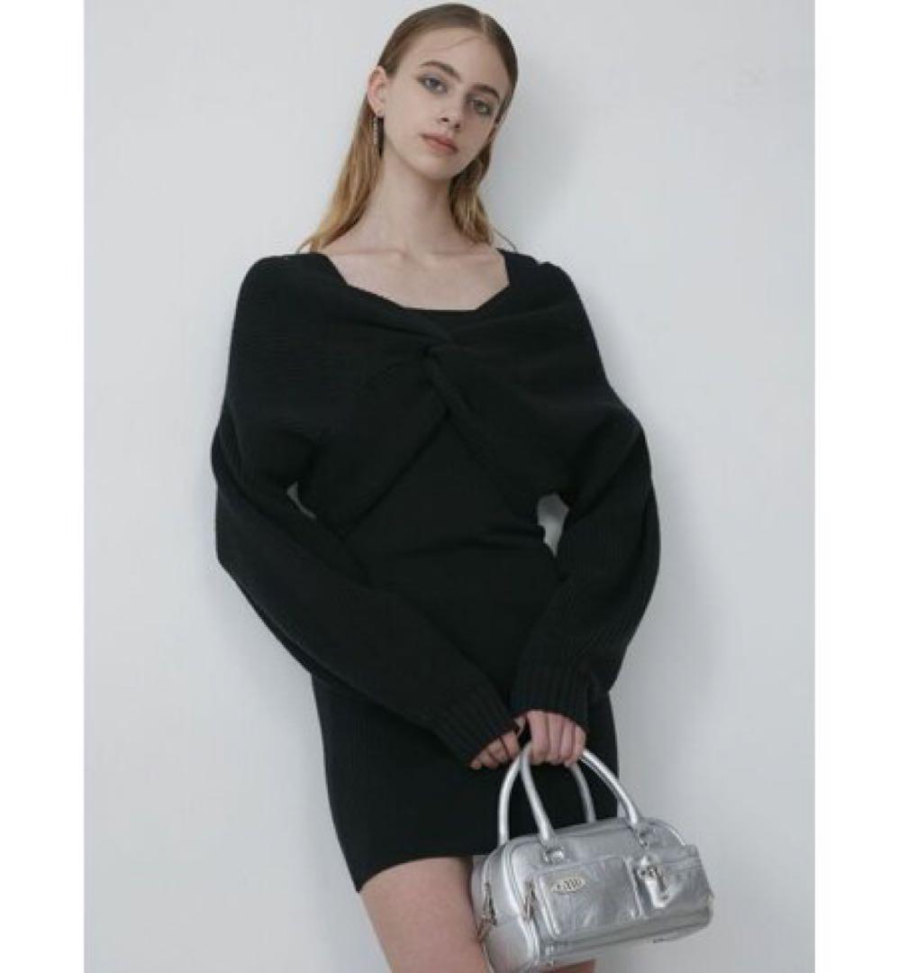 EMODA 2ピースダブルフェイスニットワンピース - メルカリ