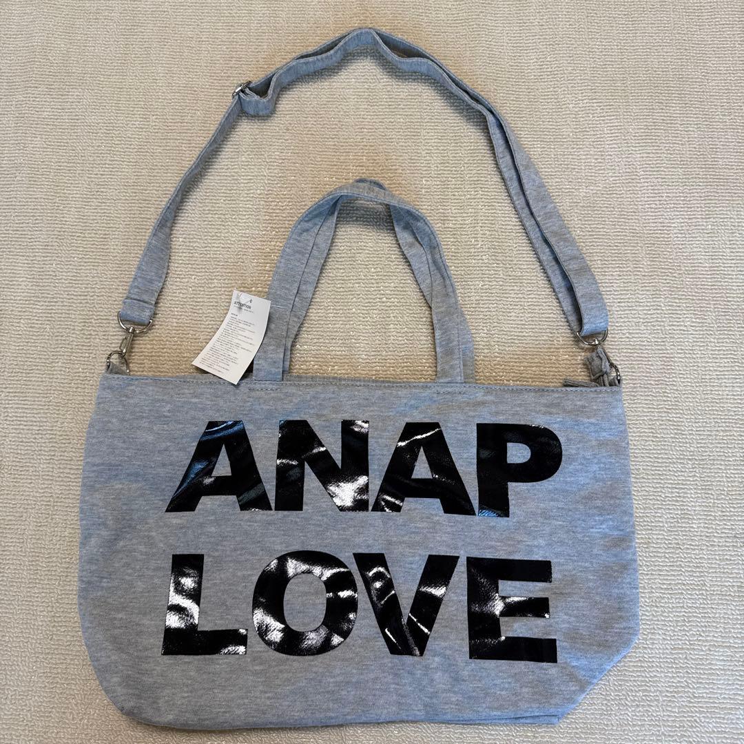 【ANAP KIDS 】ANAP LOVEロゴ ショルダーバッグ グレー - メルカリ