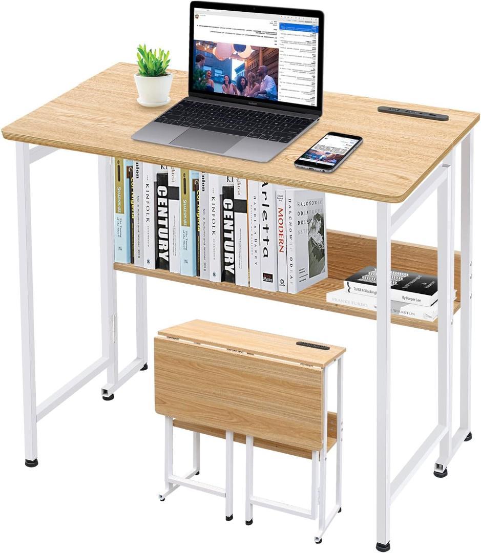 折りたたみデスク USB充電可能 長さ80cm 奥行53cm 高さ75cm - メルカリ