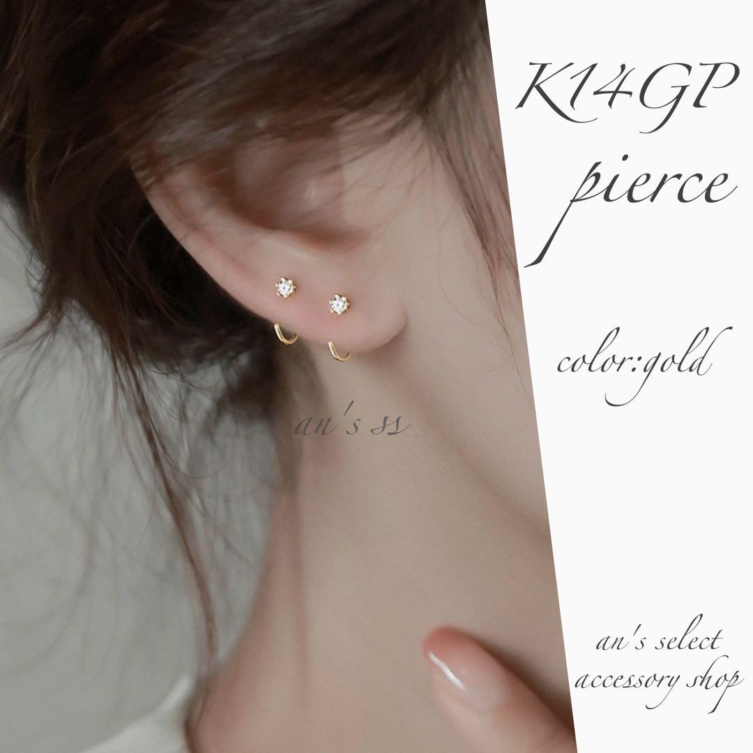 フープピアス K14GP オフィス シンプル オケージョン キャッチレス 華奢 - メルカリ