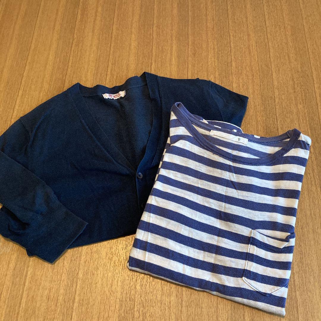 45rpm 5分袖 カーディガン ボーダーT サイズ1 - メルカリ