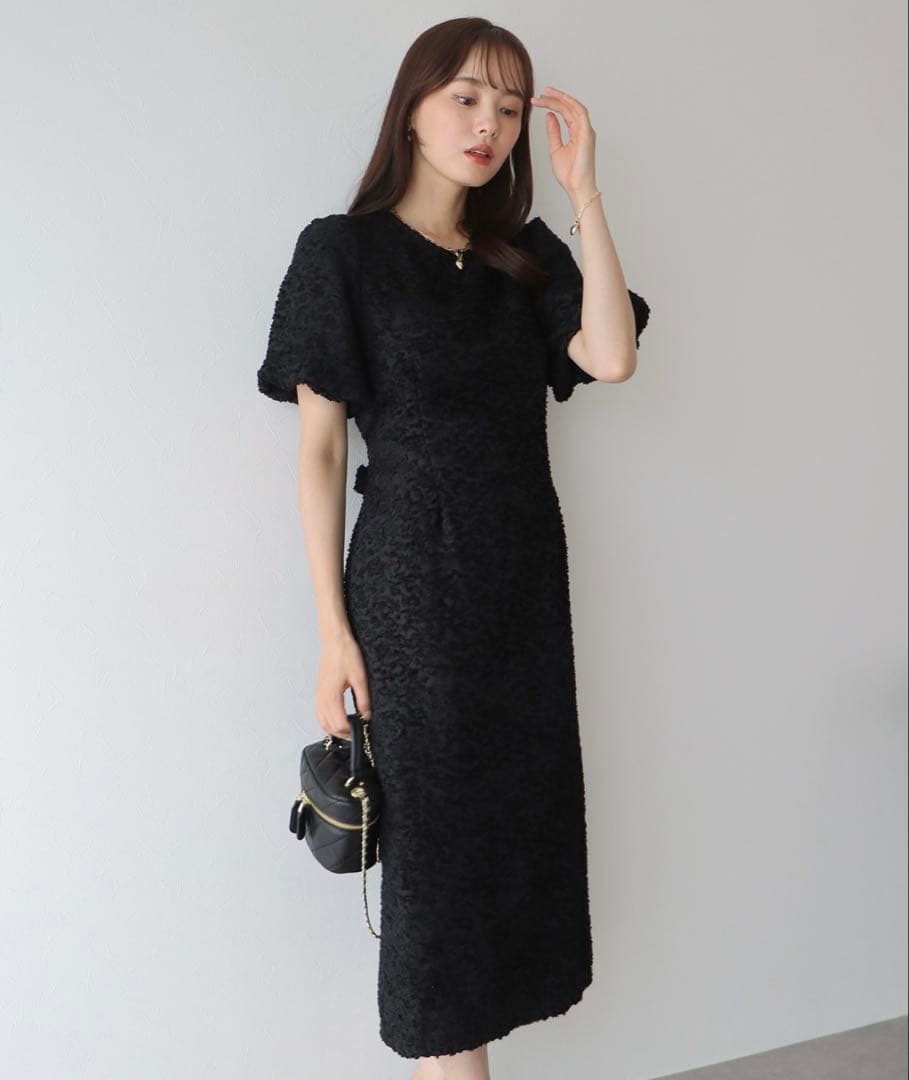 ZOZOTOWN バルーンスリーブジャガードワンピース BLUEEAST - メルカリ