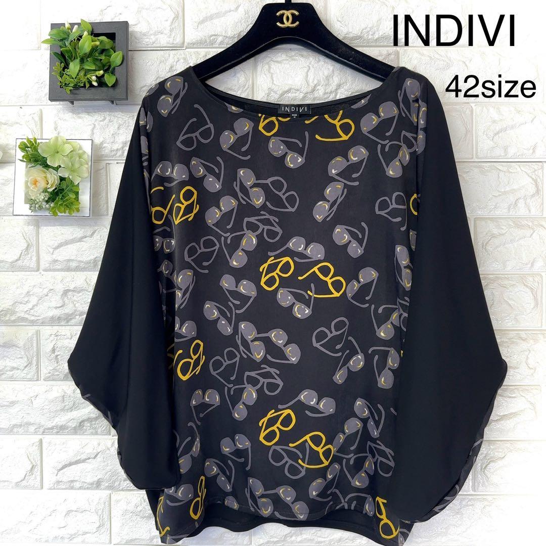 INDIVIブラウス 42サイズ 極美品 大きいサイズ インディヴィ - メルカリ