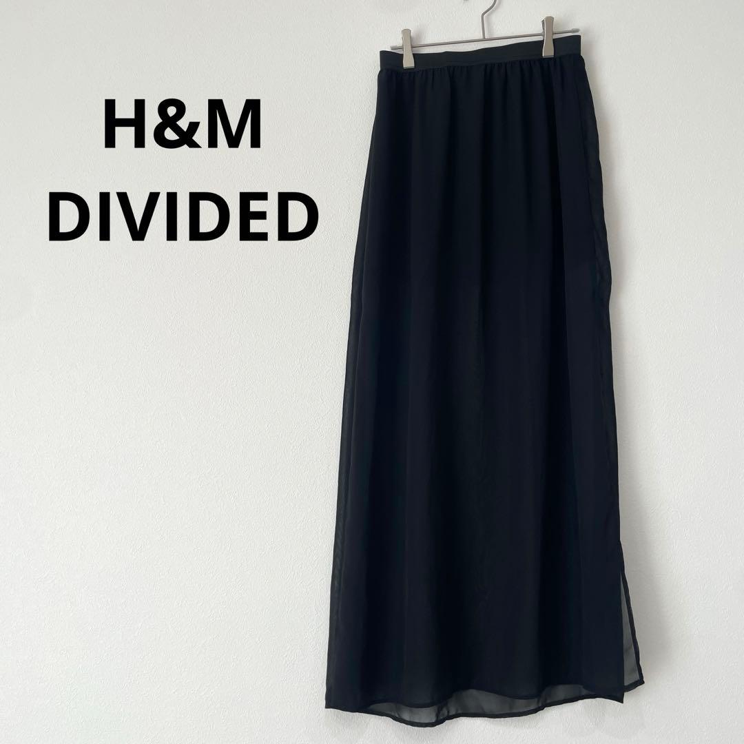 H&M DIVIDED エイチアンドエム シアーマキシスカート ロング ブラック - メルカリ