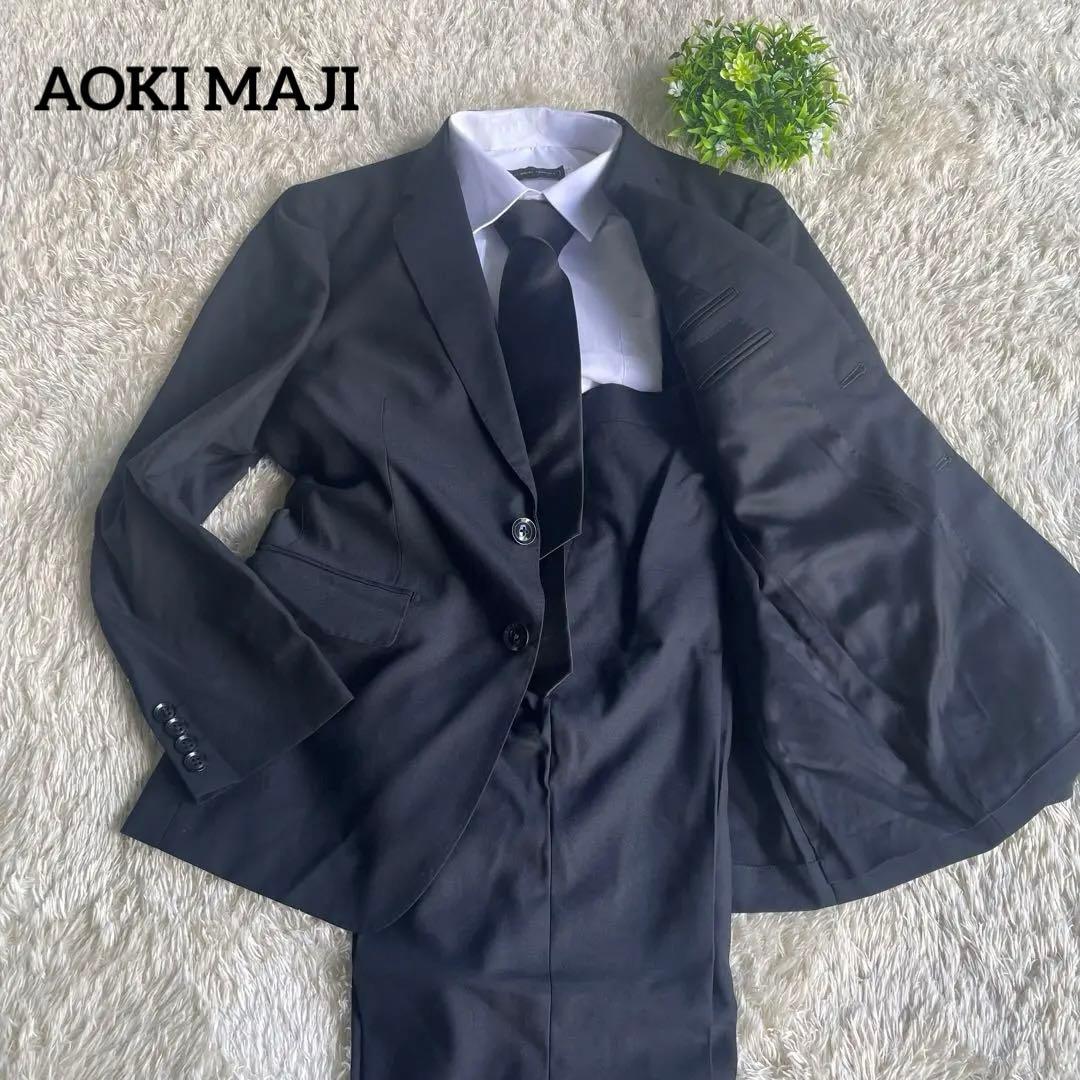 【美品】AOKI MAJI ブラックスーツ 冠婚葬祭 セットアップ メンズM相当 - メルカリ