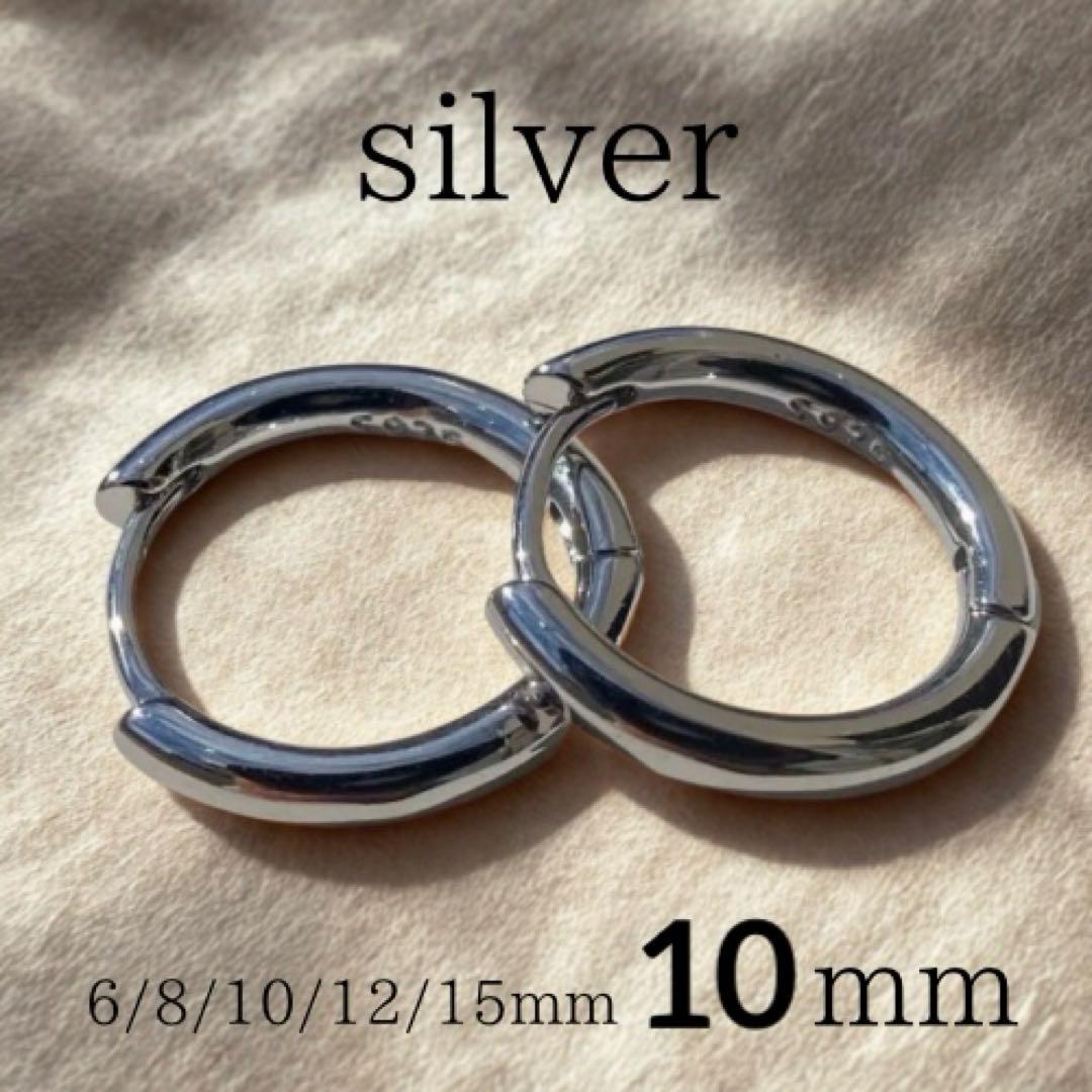 ピアス シルバー 銀 フープ リング S925 レディース メンズ 10mm - メルカリ