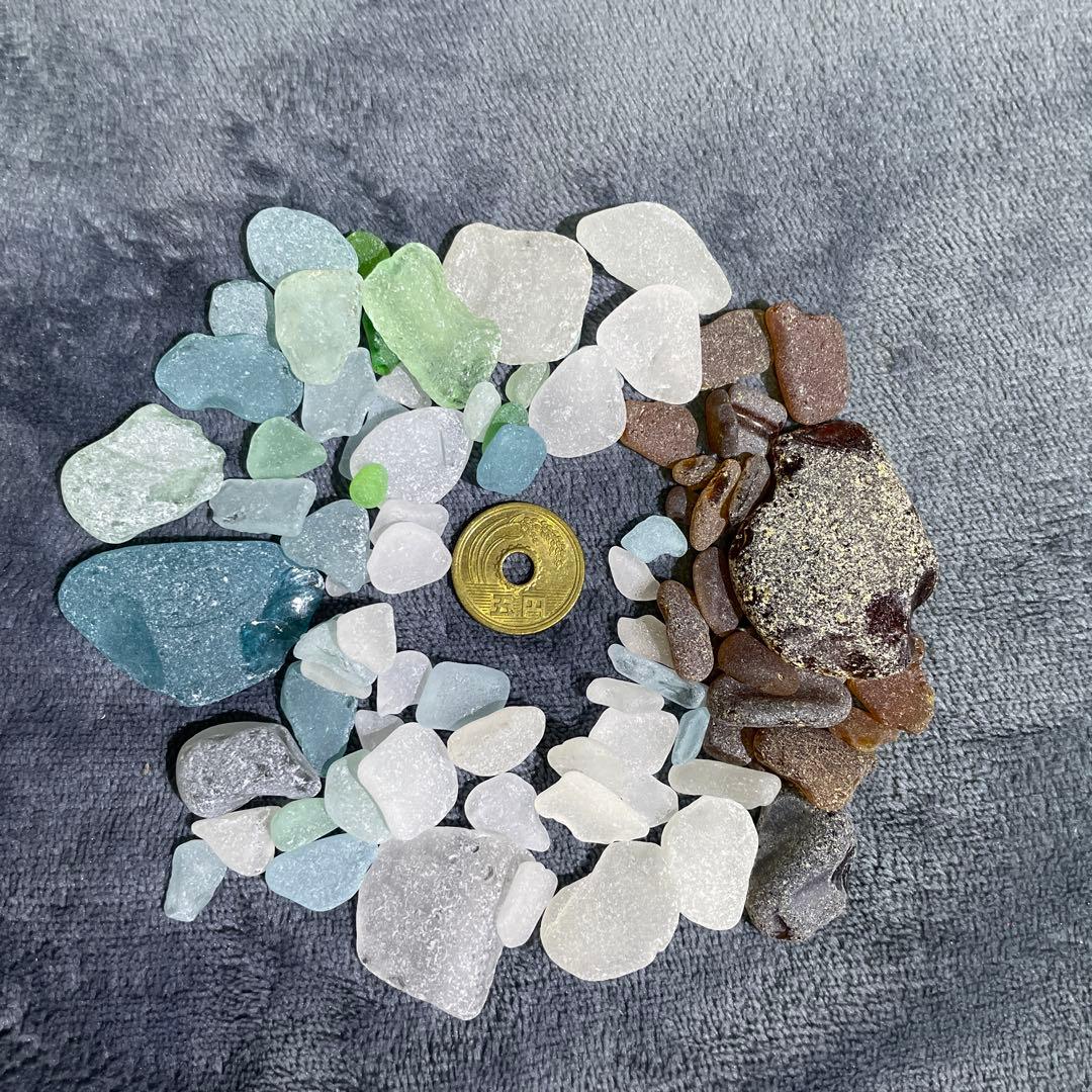 シーグラス シーガラス天然⭐︎約160g 青緑白茶 アート DIY - メルカリ