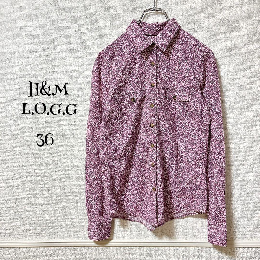 e-5125 H&M L.O.G.G 花柄総柄 長袖シャツ ダブルポケット - メルカリ
