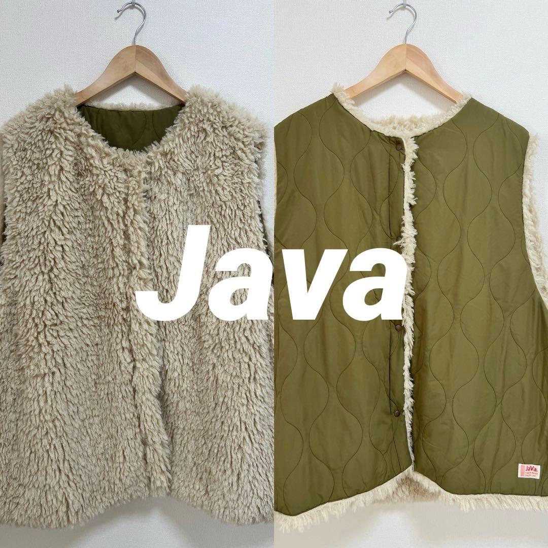 【中古】Java 2way 中綿キルティング×ファーリバーシブル ベスト カーキ - メルカリ