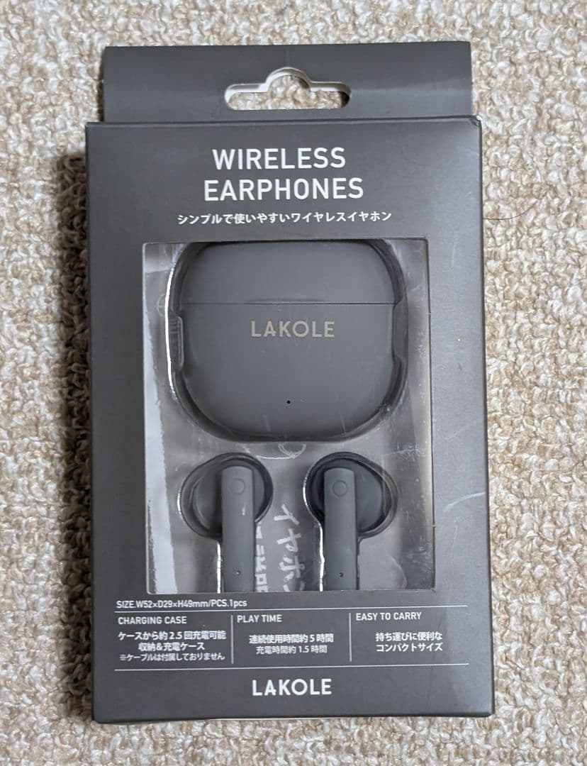 LAKOLE ワイヤレスイヤホン 充電ケース付き - メルカリ