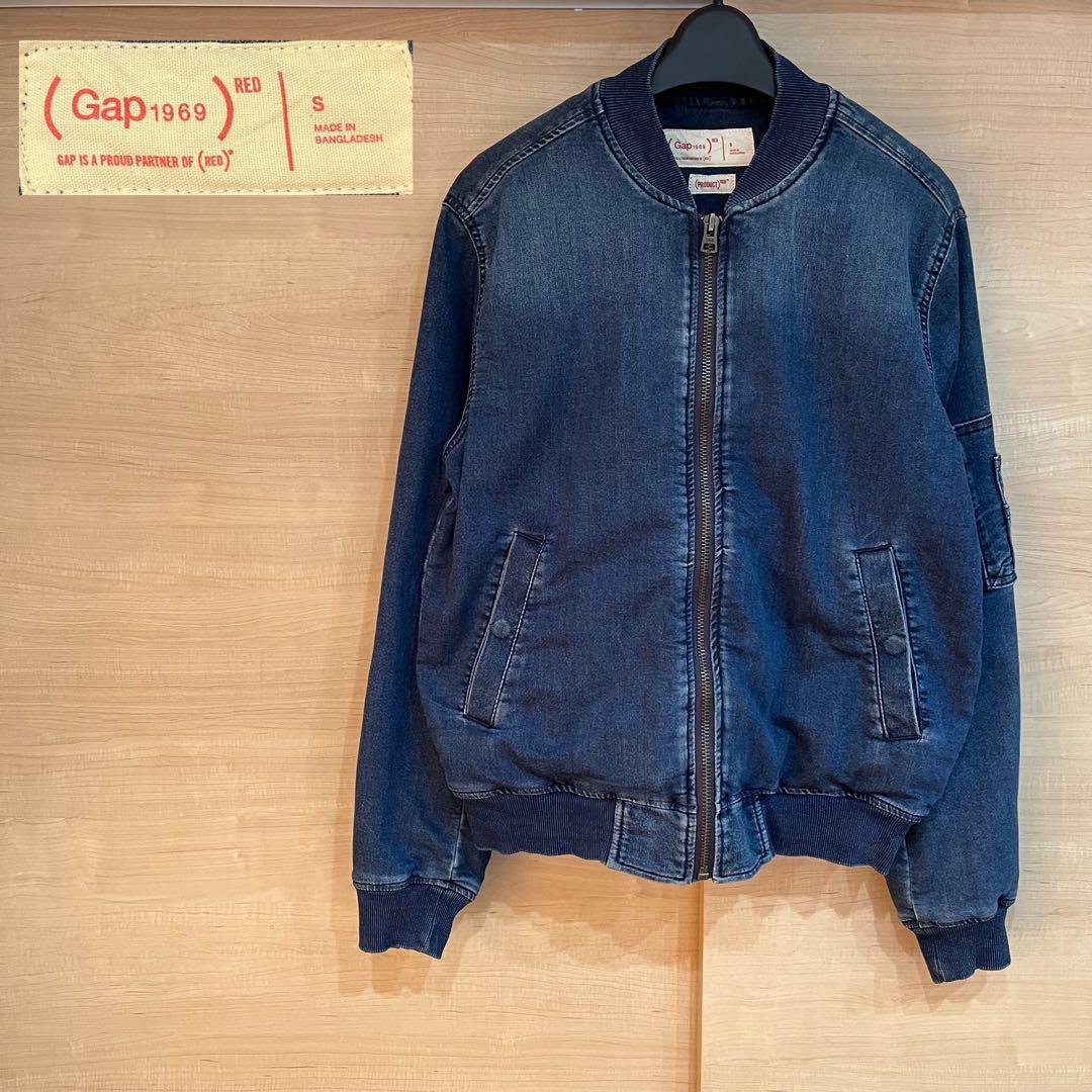Gap product red MA-1ジャケット デニム - メルカリ