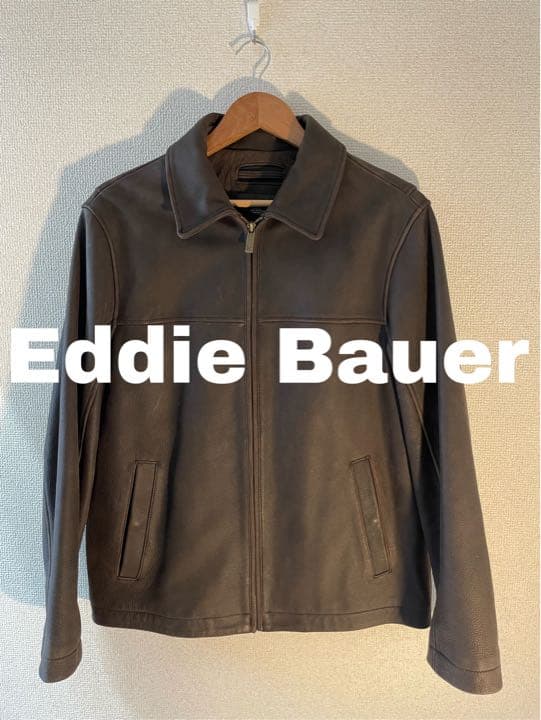 Eddie Bauer エディー バウアー シングルライダースジャケット レザー - メルカリ