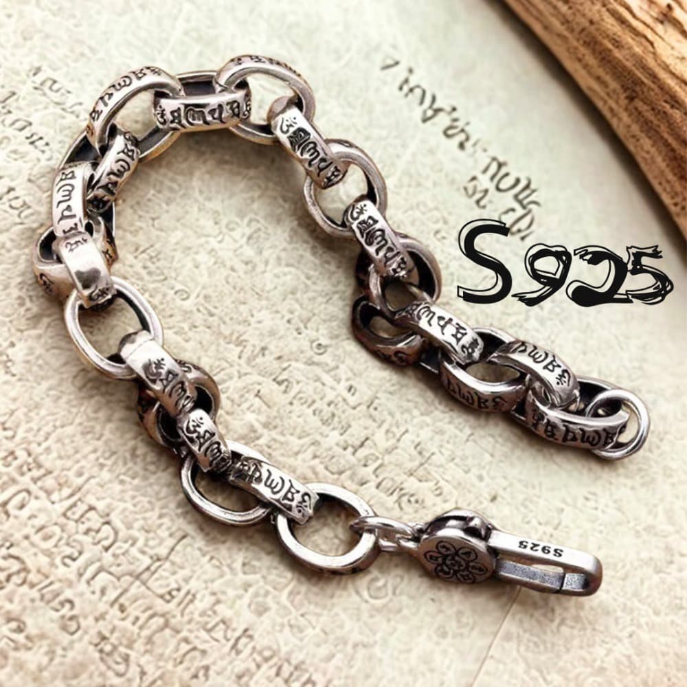 メンズ ペーパーチェーン ブレスレット シルバー 426-2 S925 20cm - メルカリ