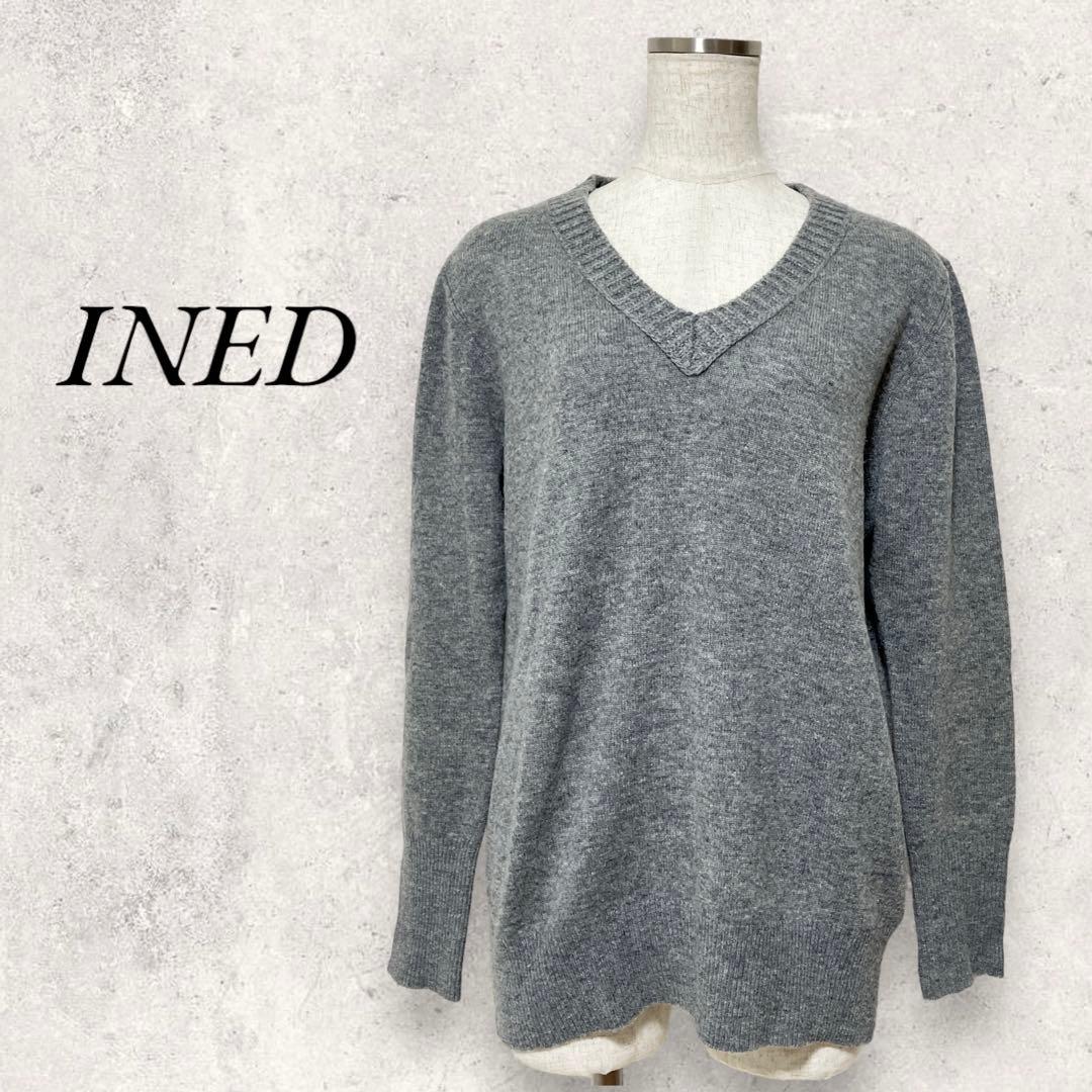 E1847【イネド/INED】Vネックニット カシミヤブレンド ノームコア - メルカリ
