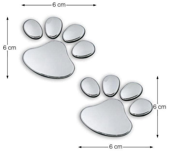 肉球 足あと3D ステッカー シルバー 2個 メルカリ便 匿名配送 bs66 - メルカリ