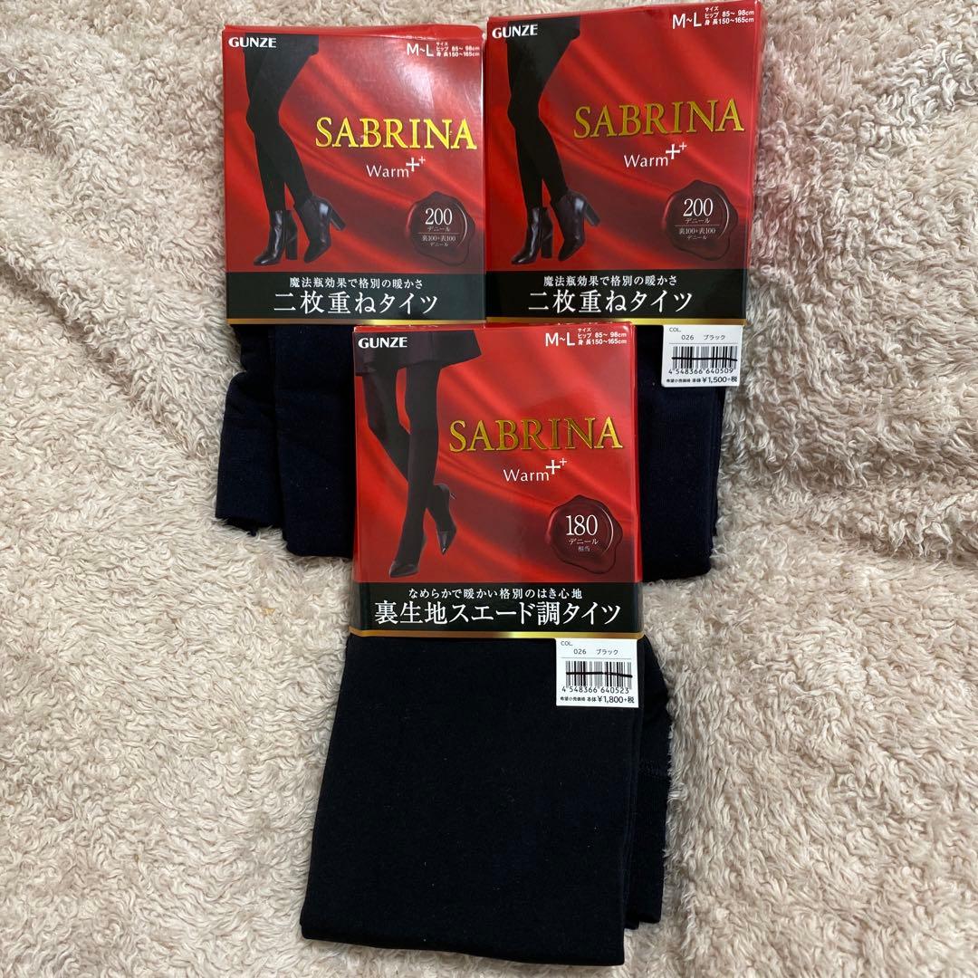 GUNZE SABRINA Warm++ タイツ 3枚セット M-L - メルカリ