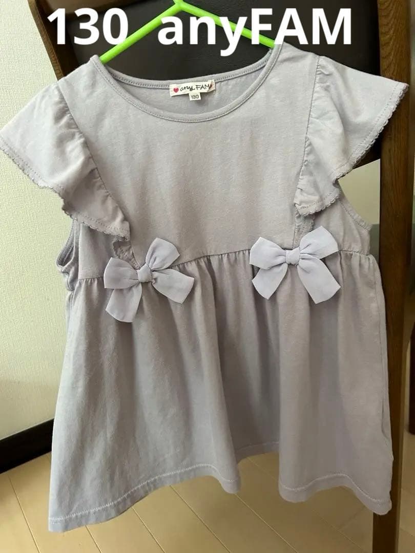 130 オンワード樫山 anyFAM 女の子 チュニック tシャツ リボン - メルカリ