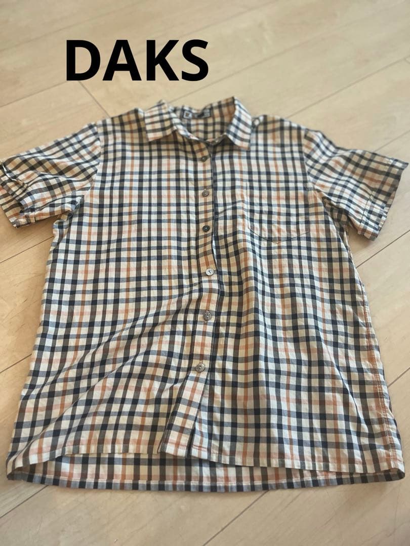 DAKS 半袖チェックシャツ サイズ7号、S 実寸MからLぐらい - メルカリ