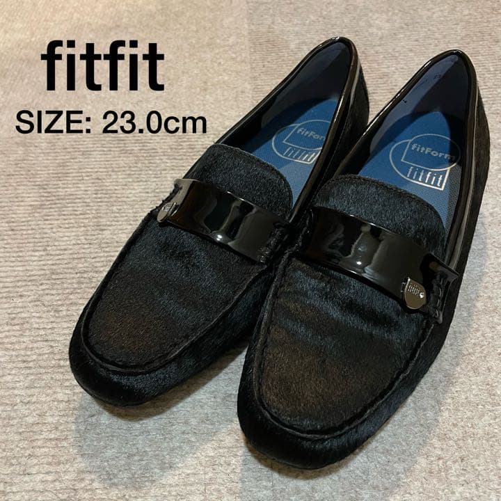 fitfit フィットフィット ハラコ ローファー ブラック 23cm - メルカリ