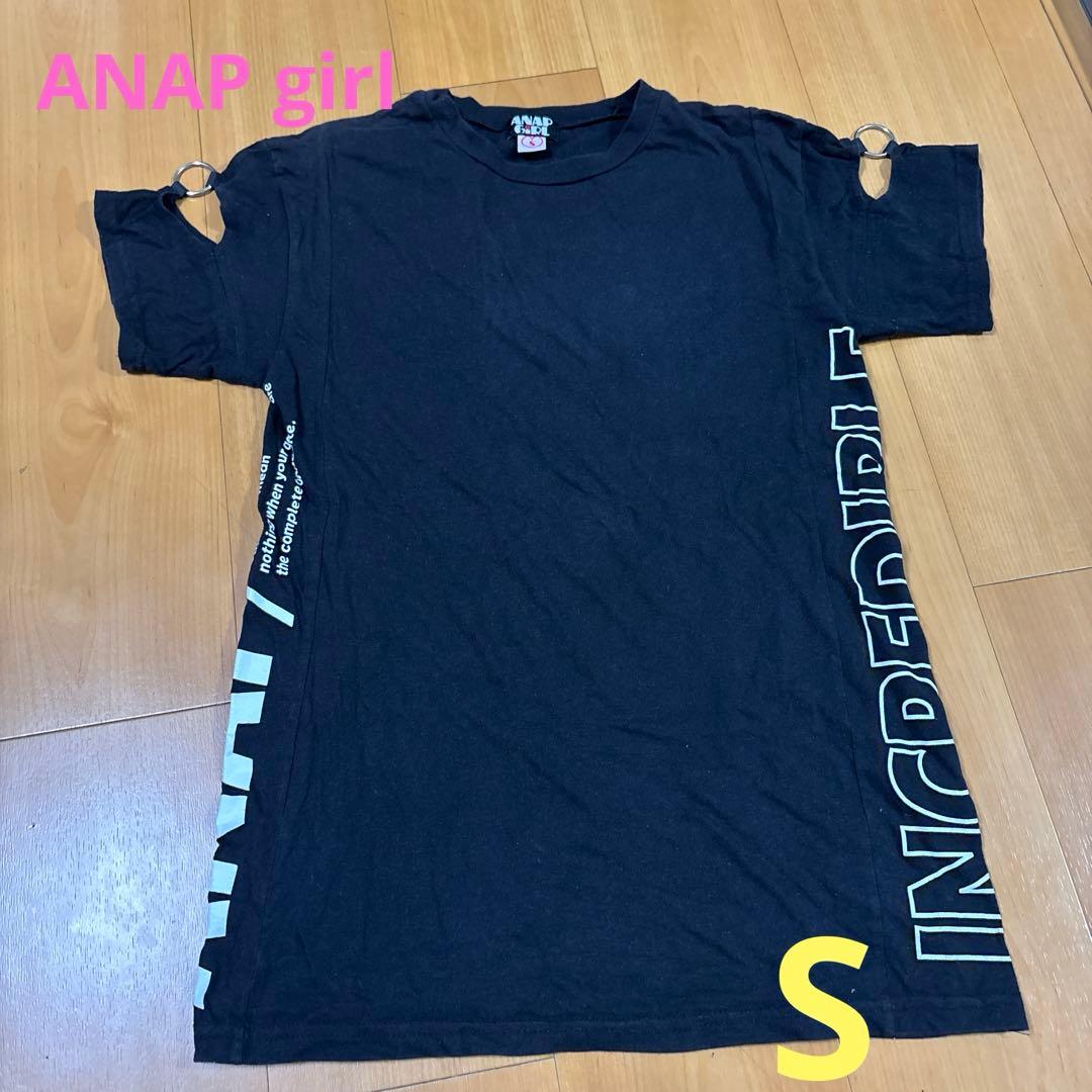 ANAP girl ブラックTシャツ Sサイズ(150) - メルカリ