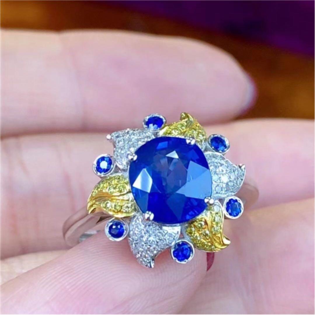 k18 ダイヤ ブルーサファイア リング0.97ct 天然 ¥ - nimfomane.com