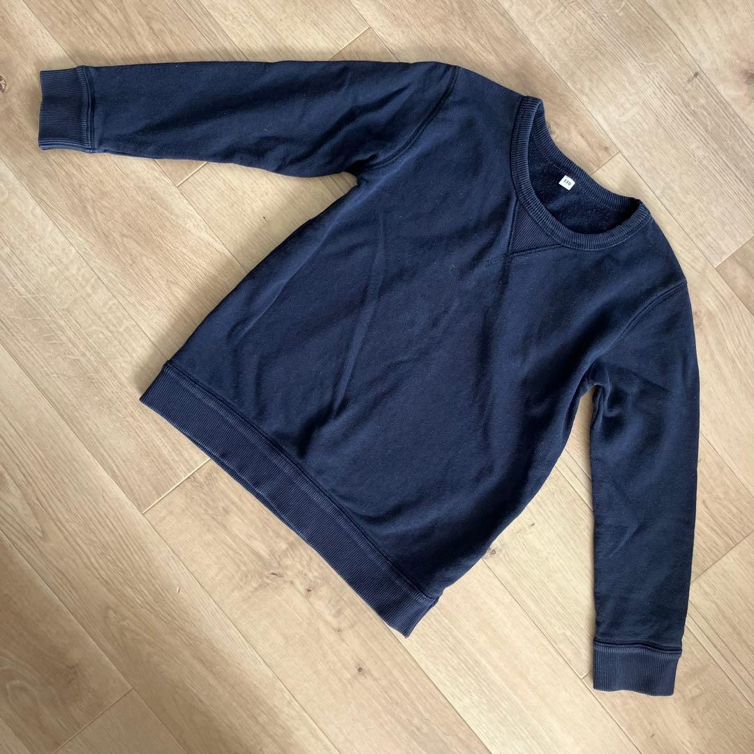 無印 muji 130 キッズ 紺色 トレーナー - メルカリ
